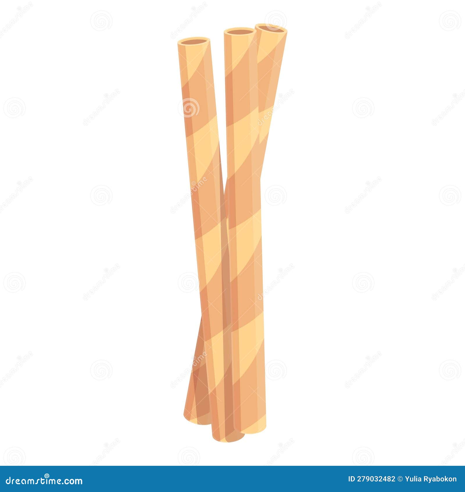 White Wafer Rolls Icon Cartoon Vector. Biscuit Stick Stock Vector ...