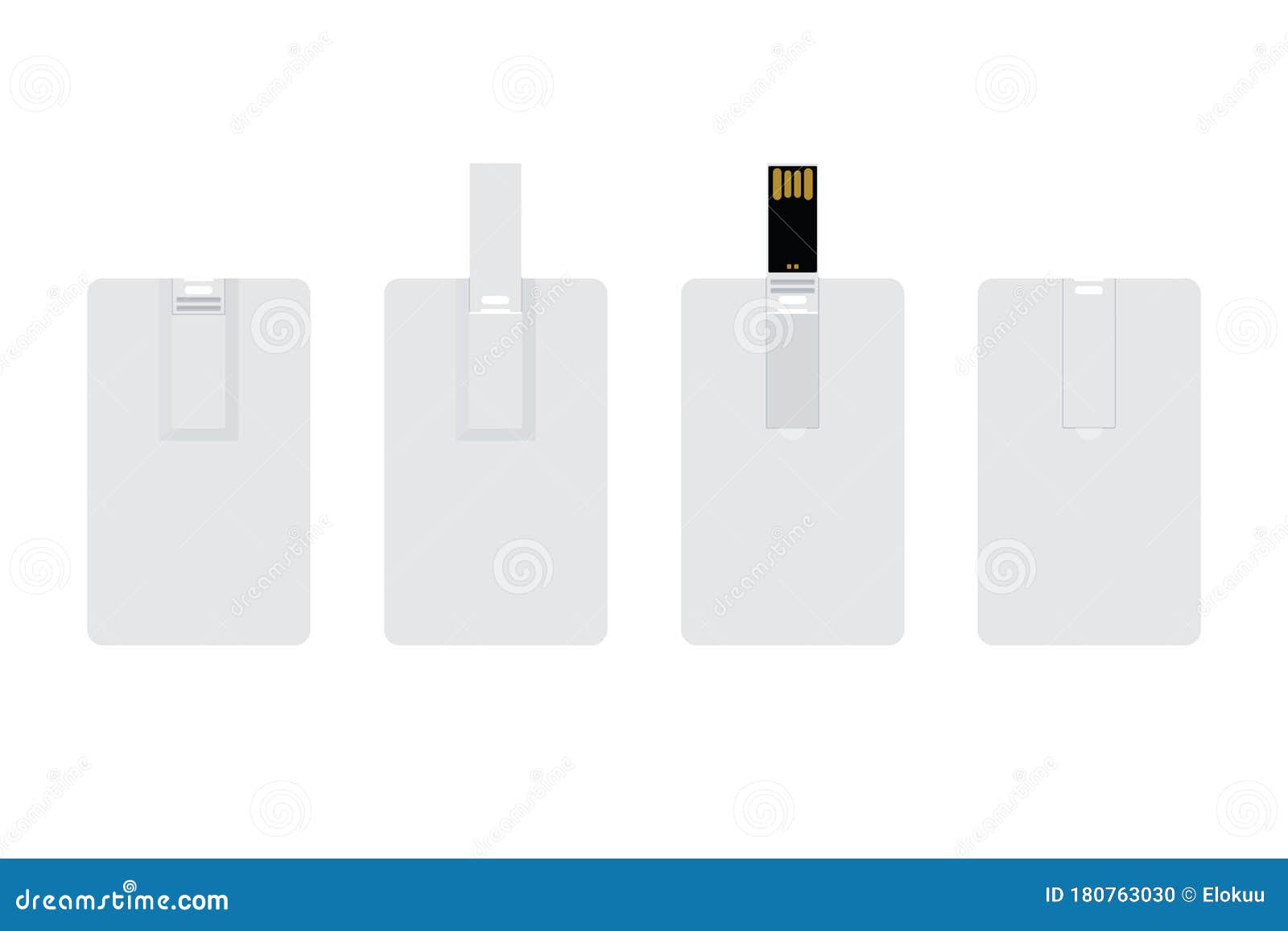 White Wafer USB Flash Card Isolated on White Stock Vector ...