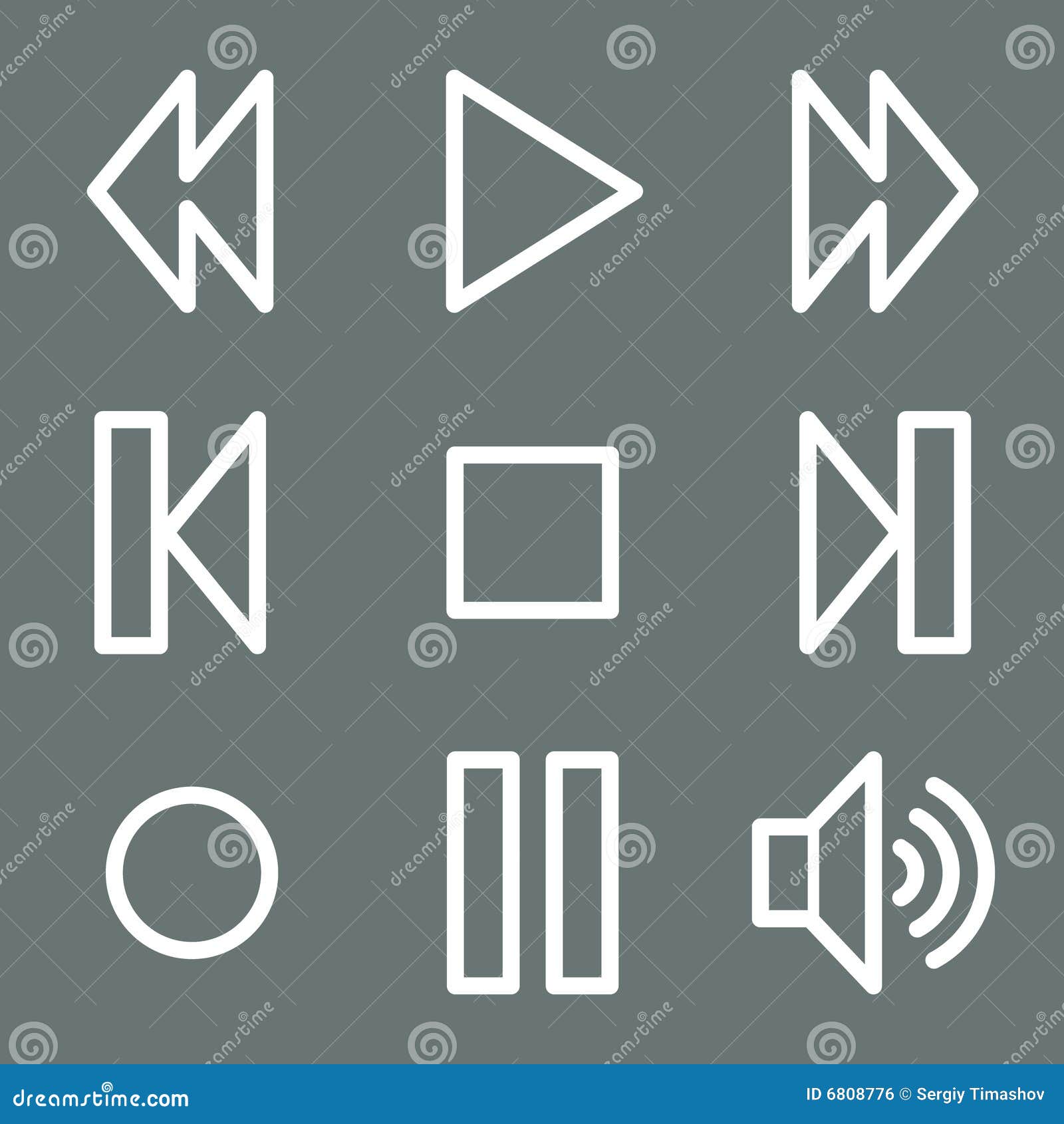 White walkman web icons stock vector. Illustration of symbols - 6808776