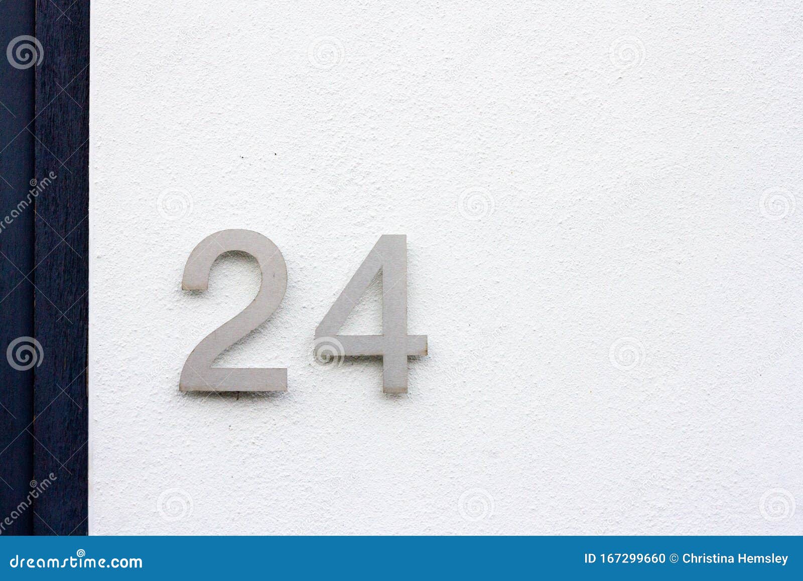 Sleek Brushed Steel Number 24 Stock Photo - Image of object, shadow ...