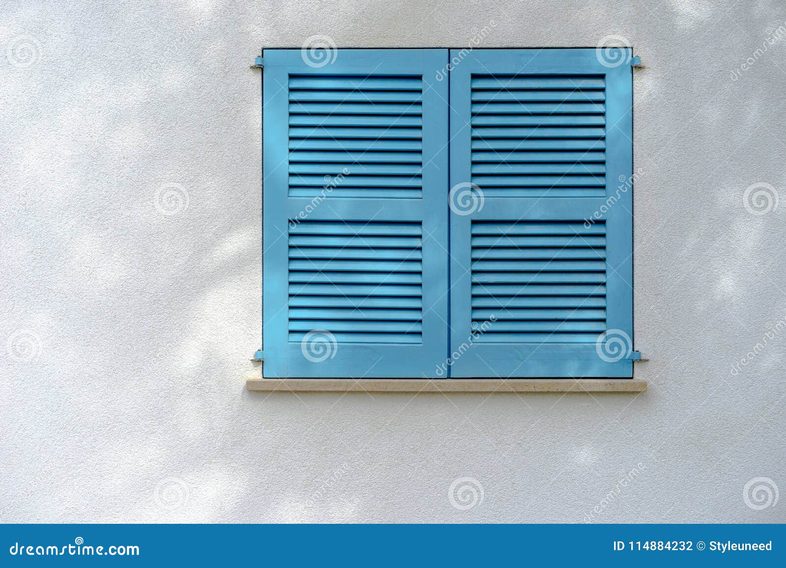 White Wall with Blue Window Stutter Stock Photo - Image of floor, blue ...
