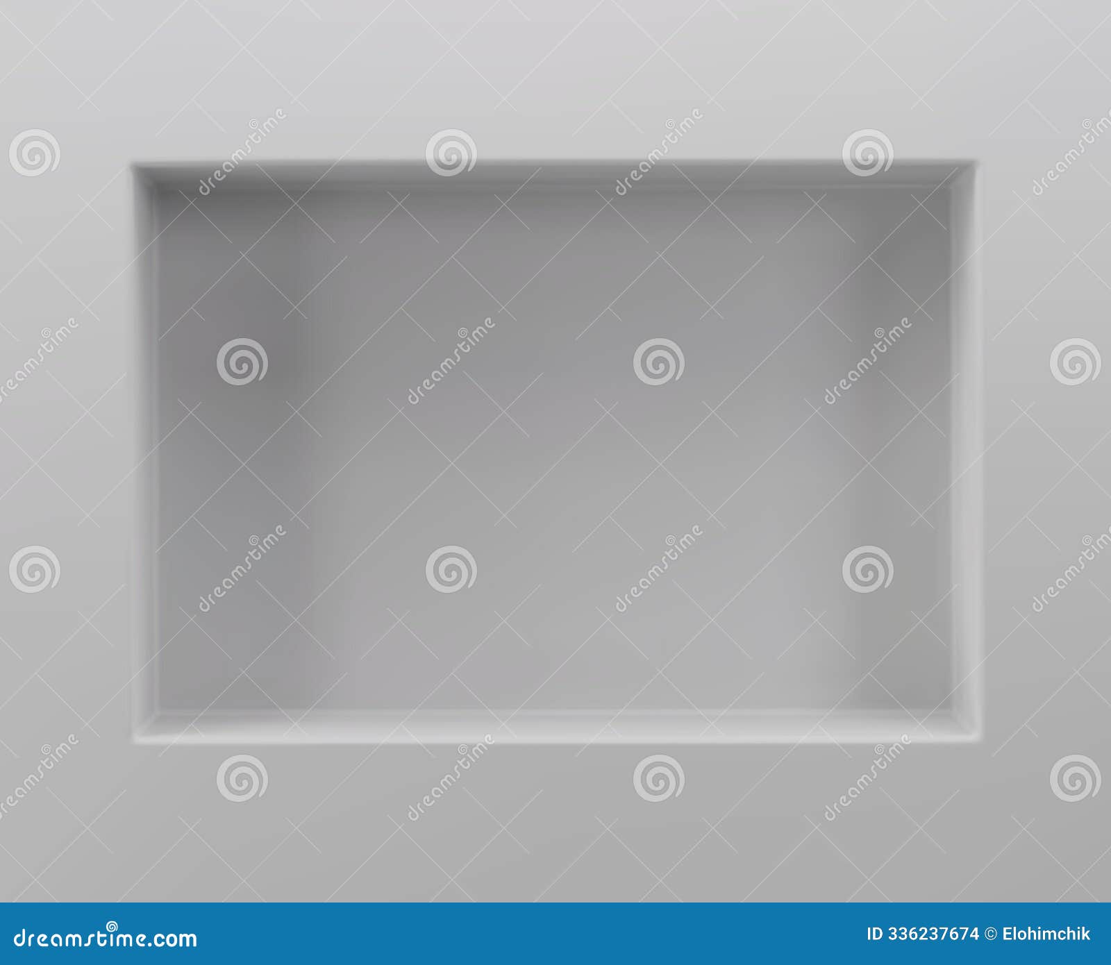 White Wall with Box Shelf, Empty Niche. 3d Showcase for Exhibits in ...