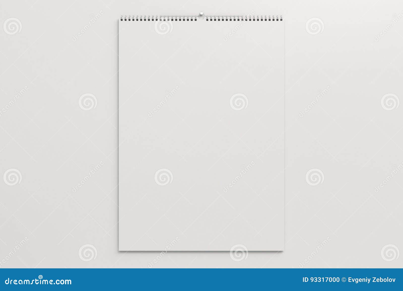 White Wall Calendar Mock-up on White Background Stock Illustration ...