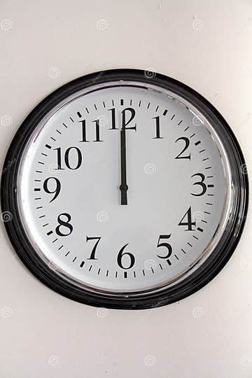White wall clock stock photo. Image of dial, midnight - 19114108