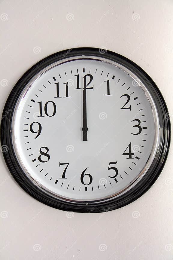 White wall clock stock photo. Image of dial, midnight - 19114108