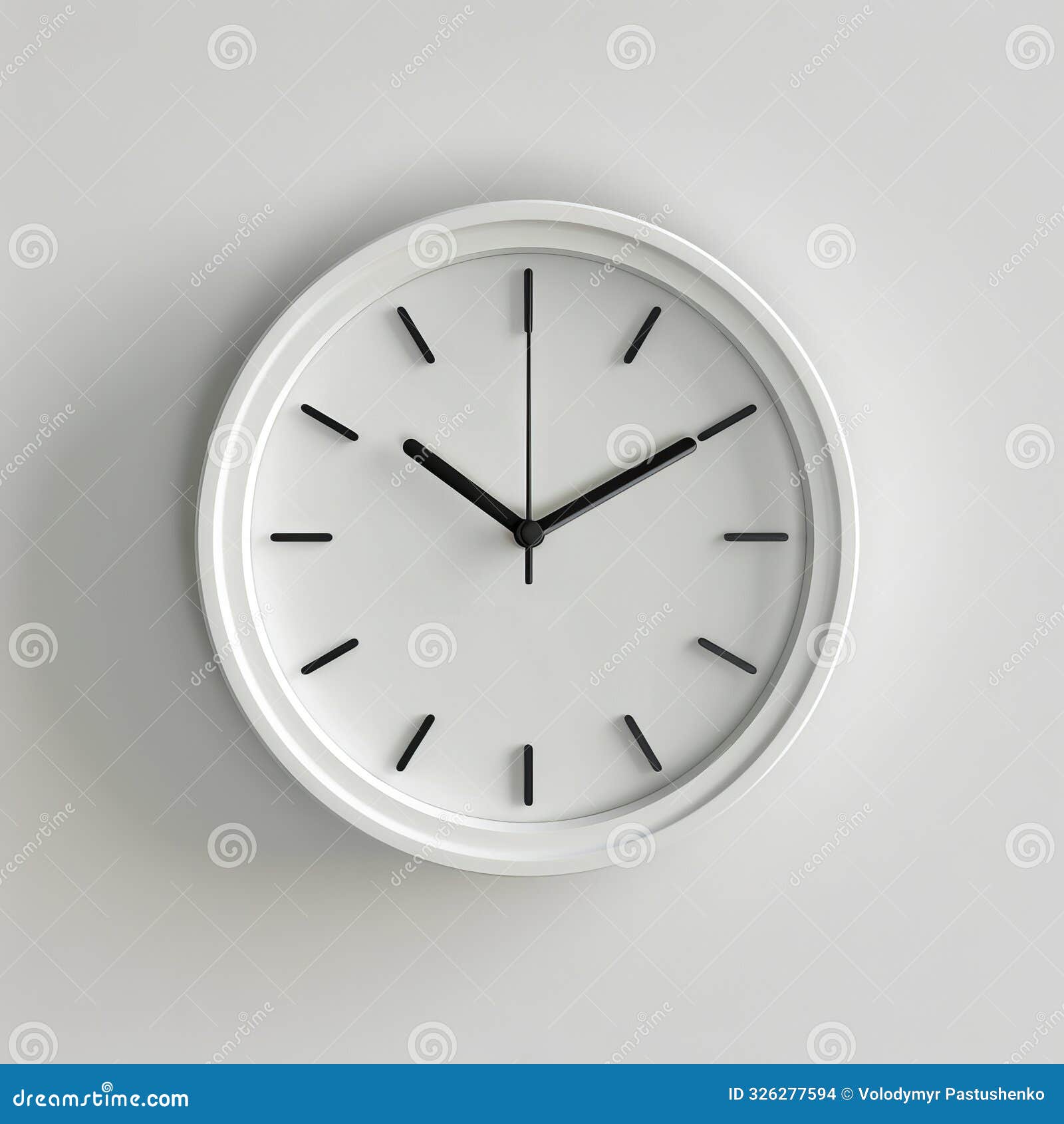 A White Wall Clock with Black Numbers on it Stock Photo - Image of ...