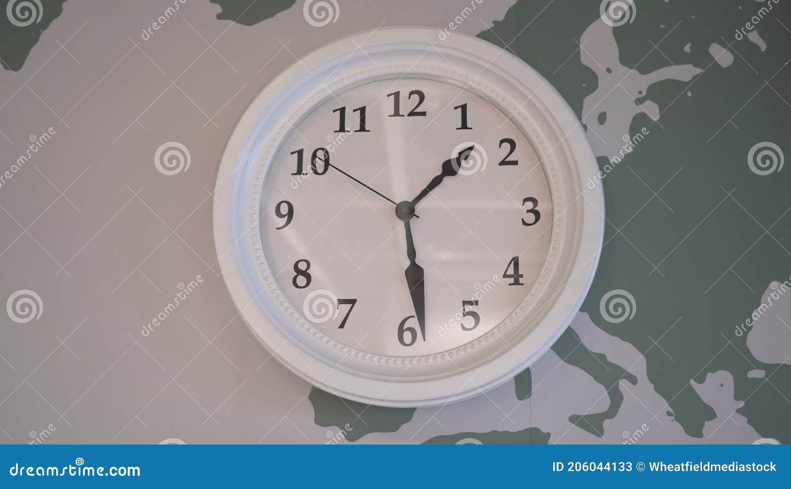 The White Wall Clock on the Map Wallpaper Background Shows 1:30, Time ...