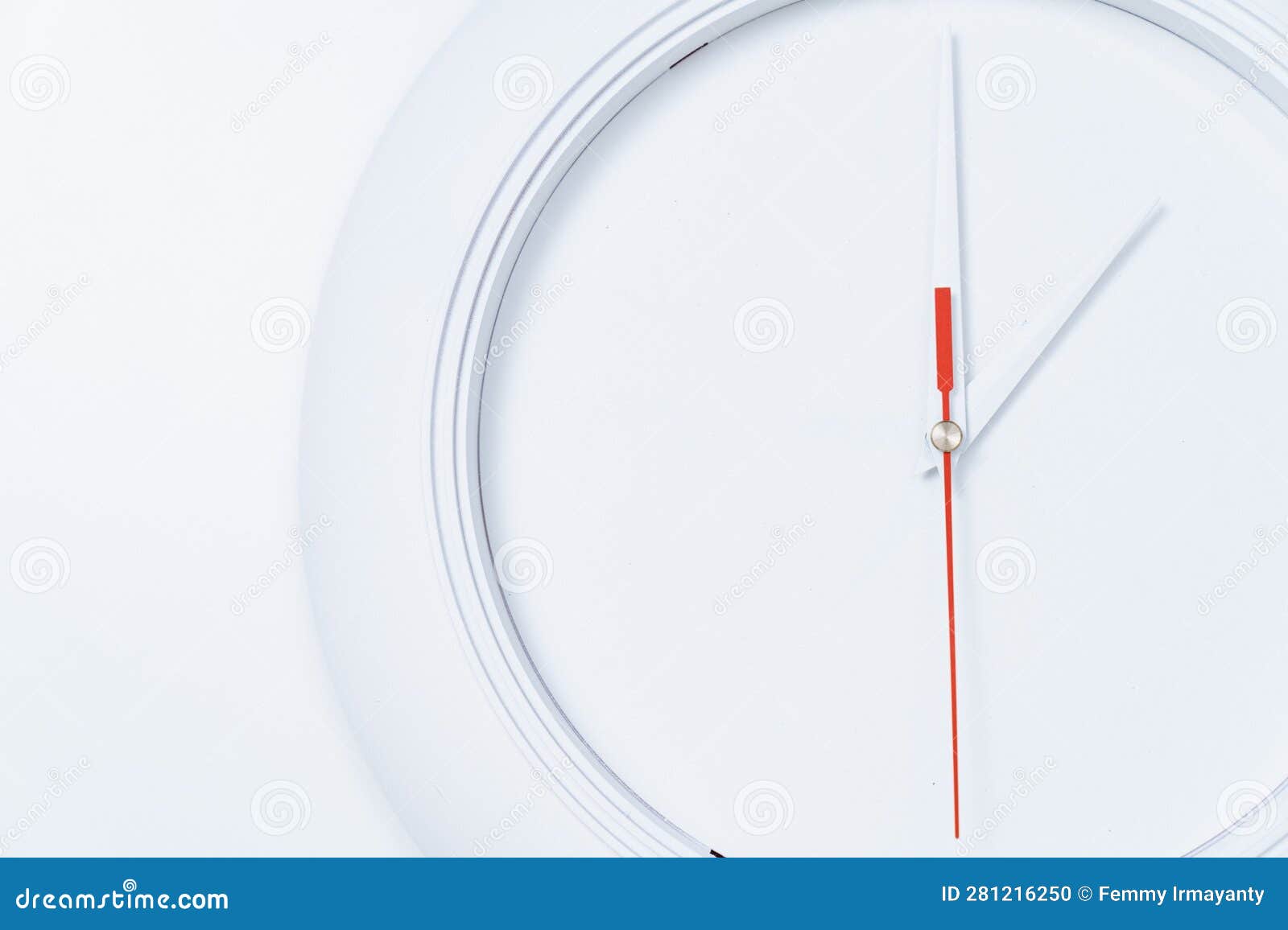 White Wall Clock 2 Pm Time Management Stock Photo - Image of white ...