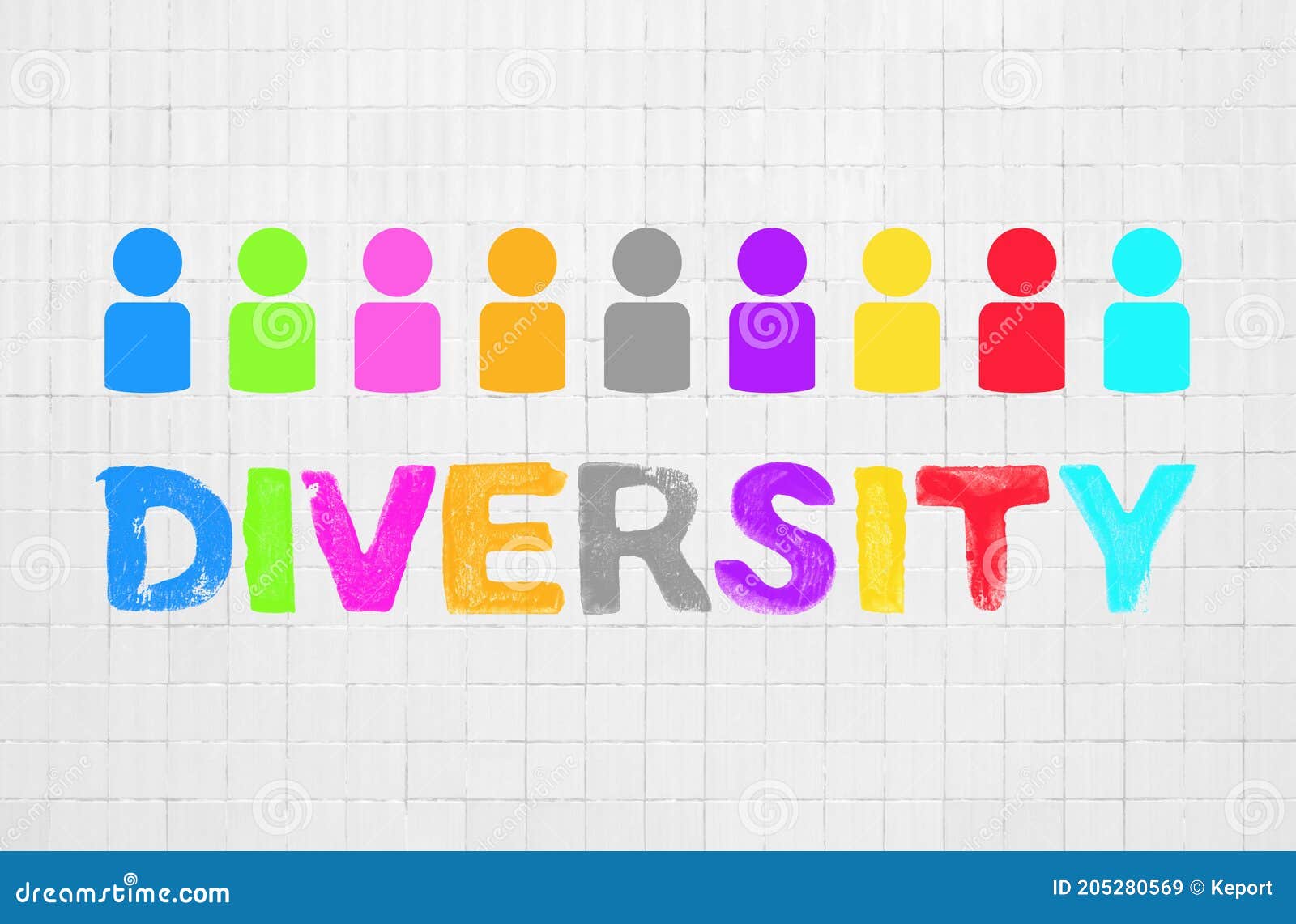 Colorful Diversity Concept on White Wall Stock Image - Image of ...