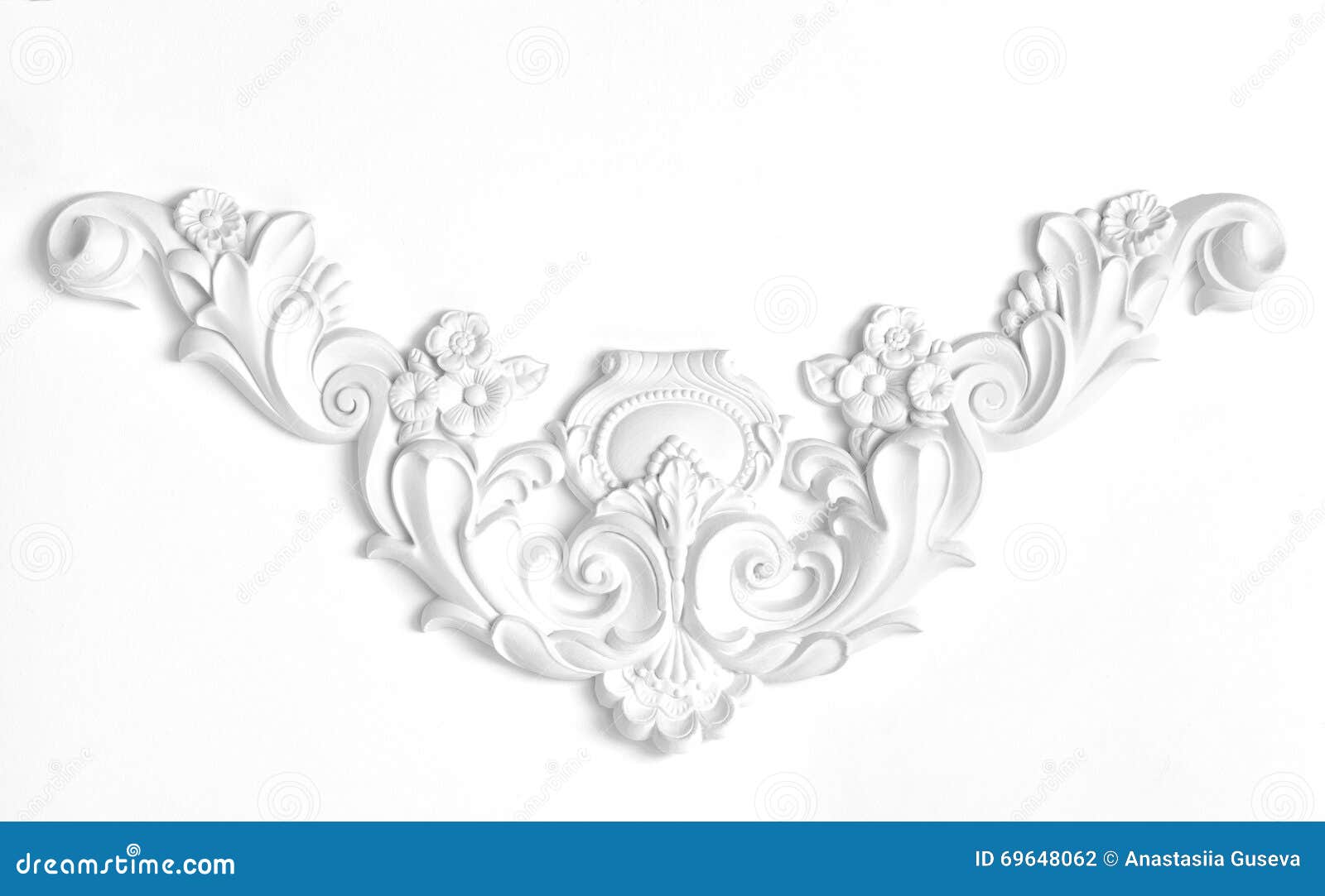 White Wall Decorated with Stucco, in the Renaissance, Baroque. Stock ...