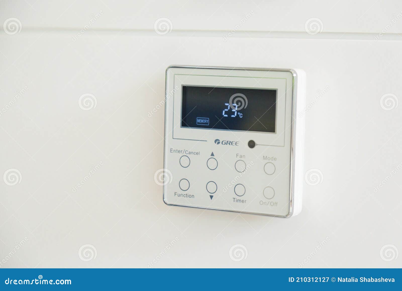 White Wall Display Shows Air Temperature Inside the Room. Temperature ...