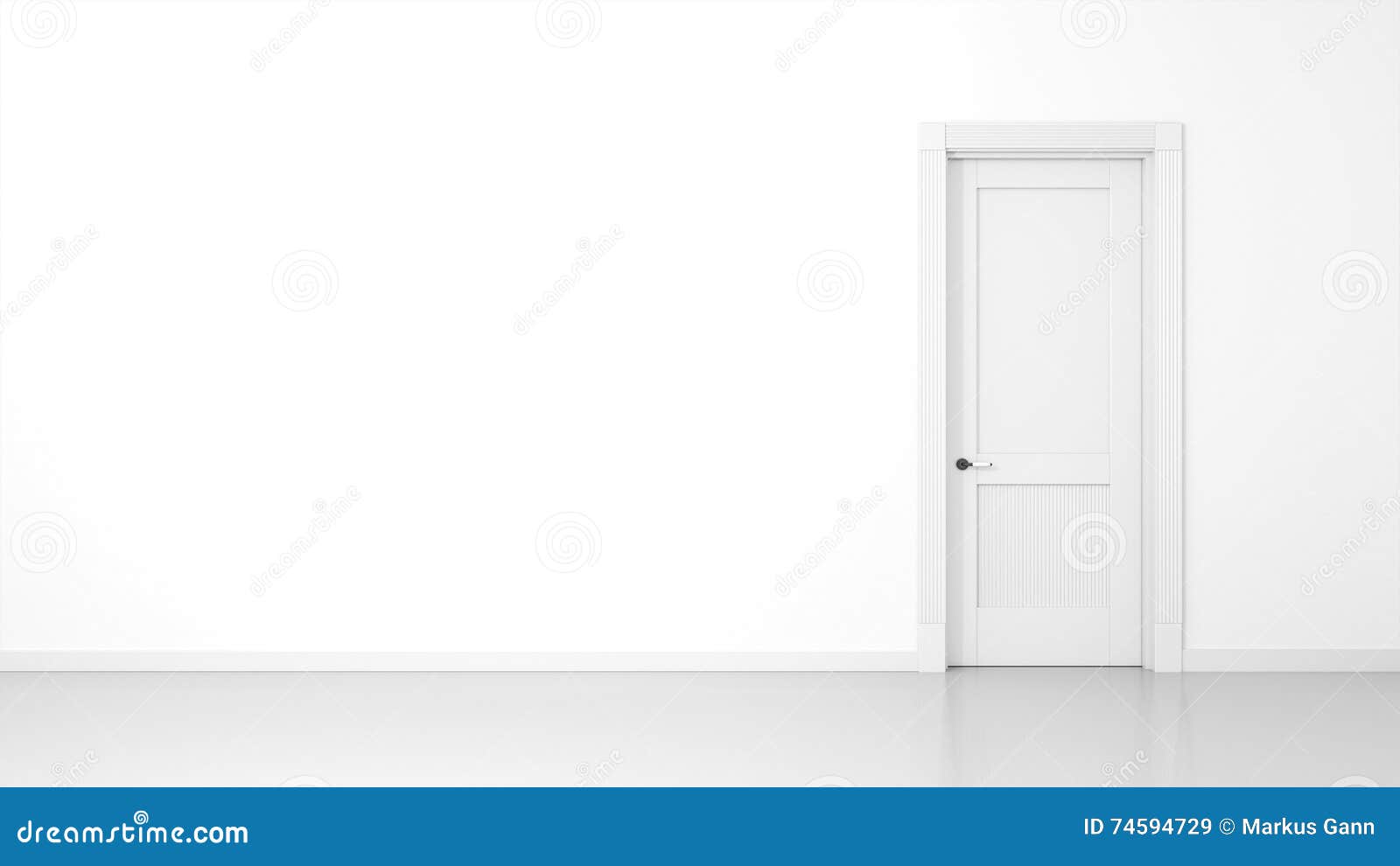 White Wall and Door Background Stock Image - Image of house, modern ...