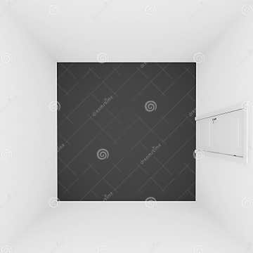 White Wall Empty Room on Top View,3d Interior Stock Illustration ...
