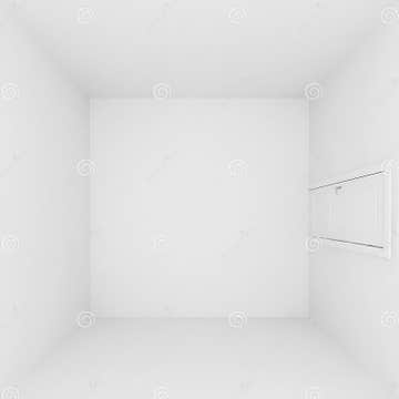 White Wall Empty Room on Top View,3d Interior Stock Illustration ...