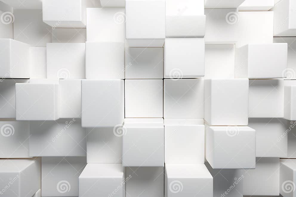 White Wall with Interlocking Cubes Pattern, Modern Geometric Texture ...
