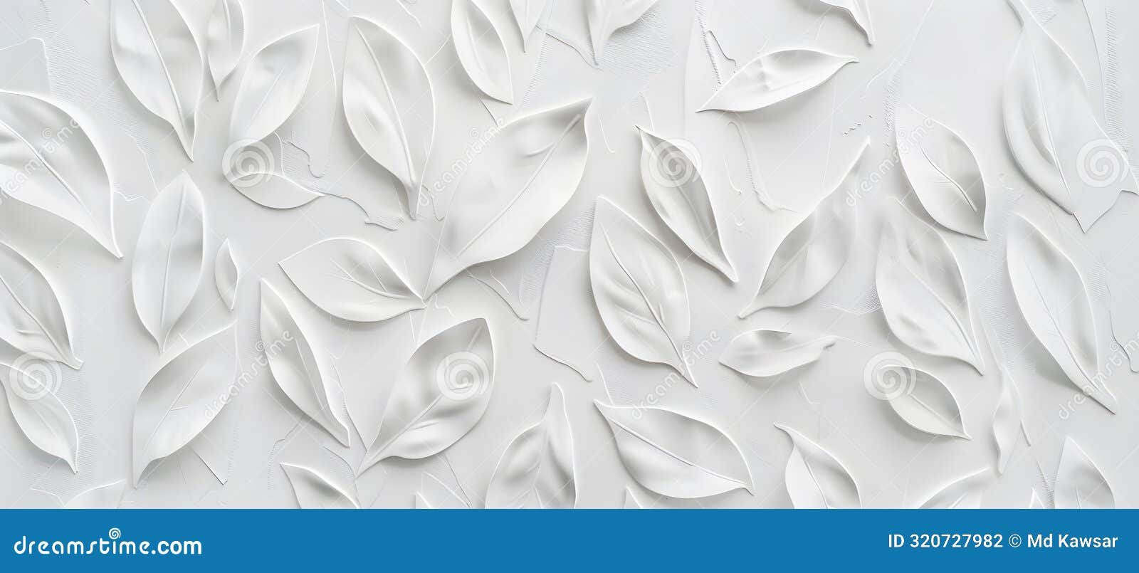 White Wall with Embossed Leaf Pattern Stock Illustration - Illustration ...