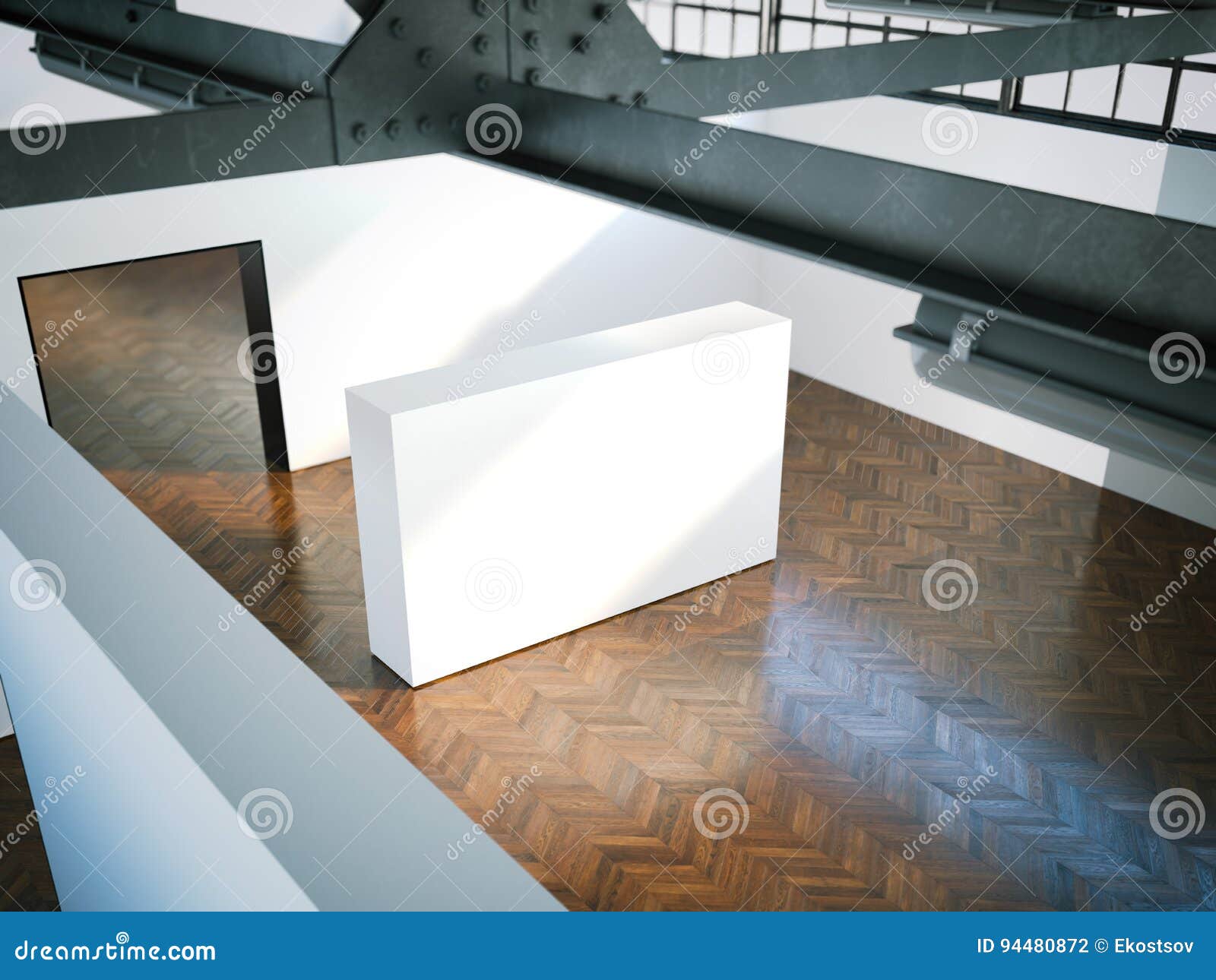 White Wall in Modern Museum. 3d Rendering Stock Photo - Image of front ...