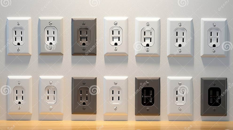 White Wall Mounted Socket Board with Two Electrical Sockets and a ...