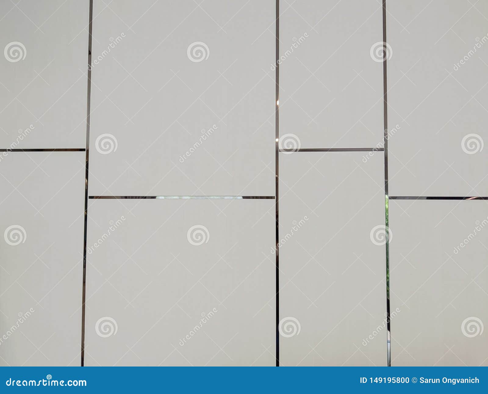 White Wall with Rectangle Pattern Silver Line Stock Photo - Image of ...