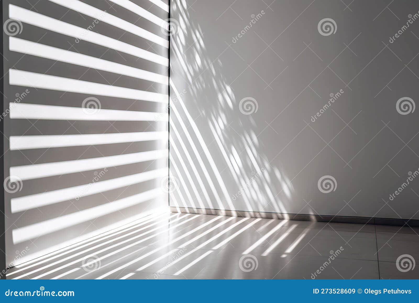 A White Wall with a Shadow of a Wall and a Window with a Long Shadow of ...