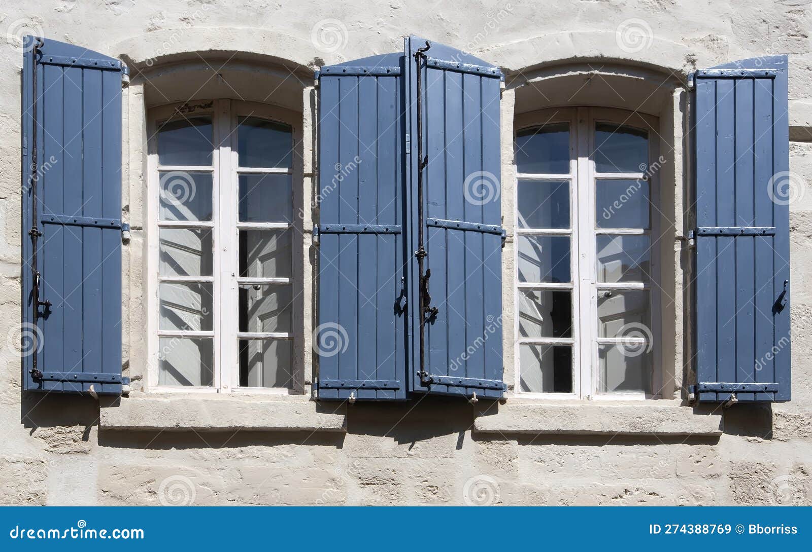 White Wall with Two White Open Windows Stock Image - Image of house ...