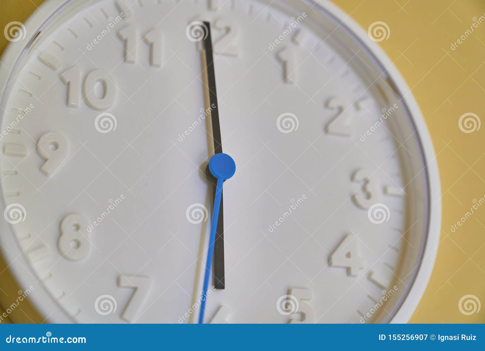 White Wall Watch at Six O Clock Stock Image - Image of wooden, front ...