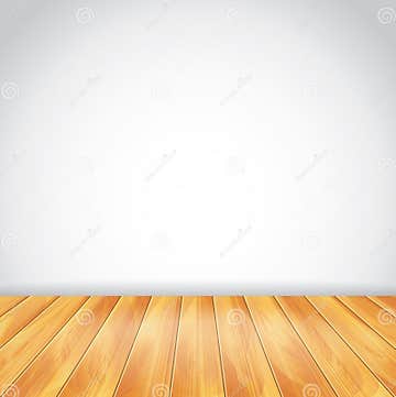 White Wall and Wood Floor, Vector Background Stock Vector ...