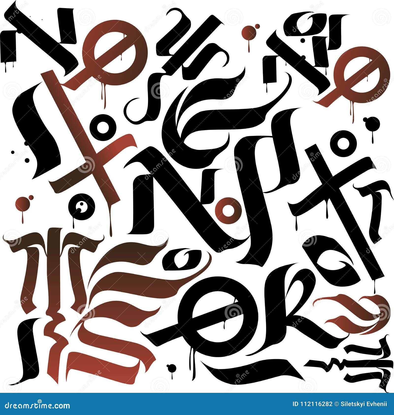 White Wallpaper with Black and Red Calligraphy Stock Vector ...