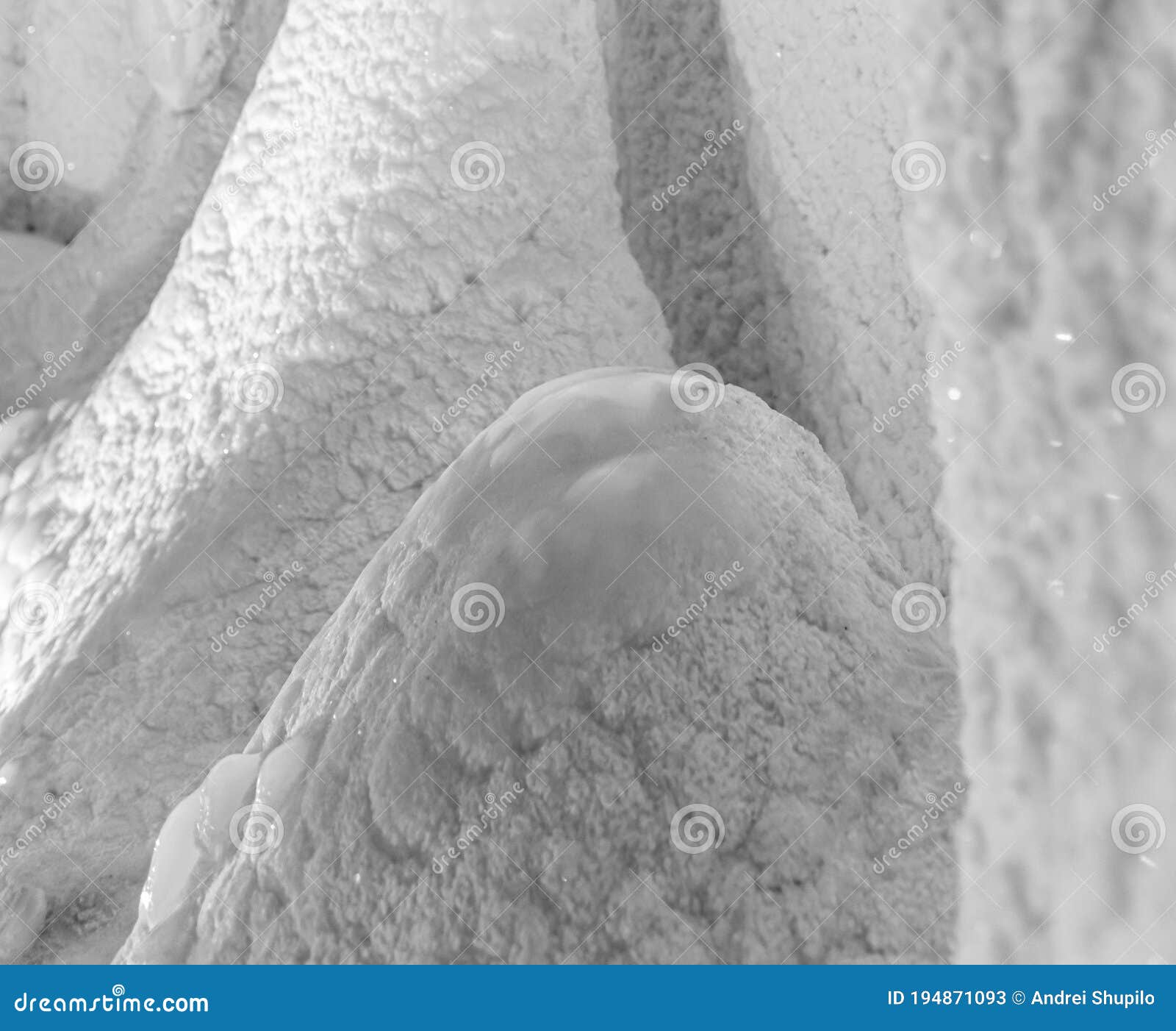 White Walls of Ice and Snow in a Cave Stock Image - Image of snow ...