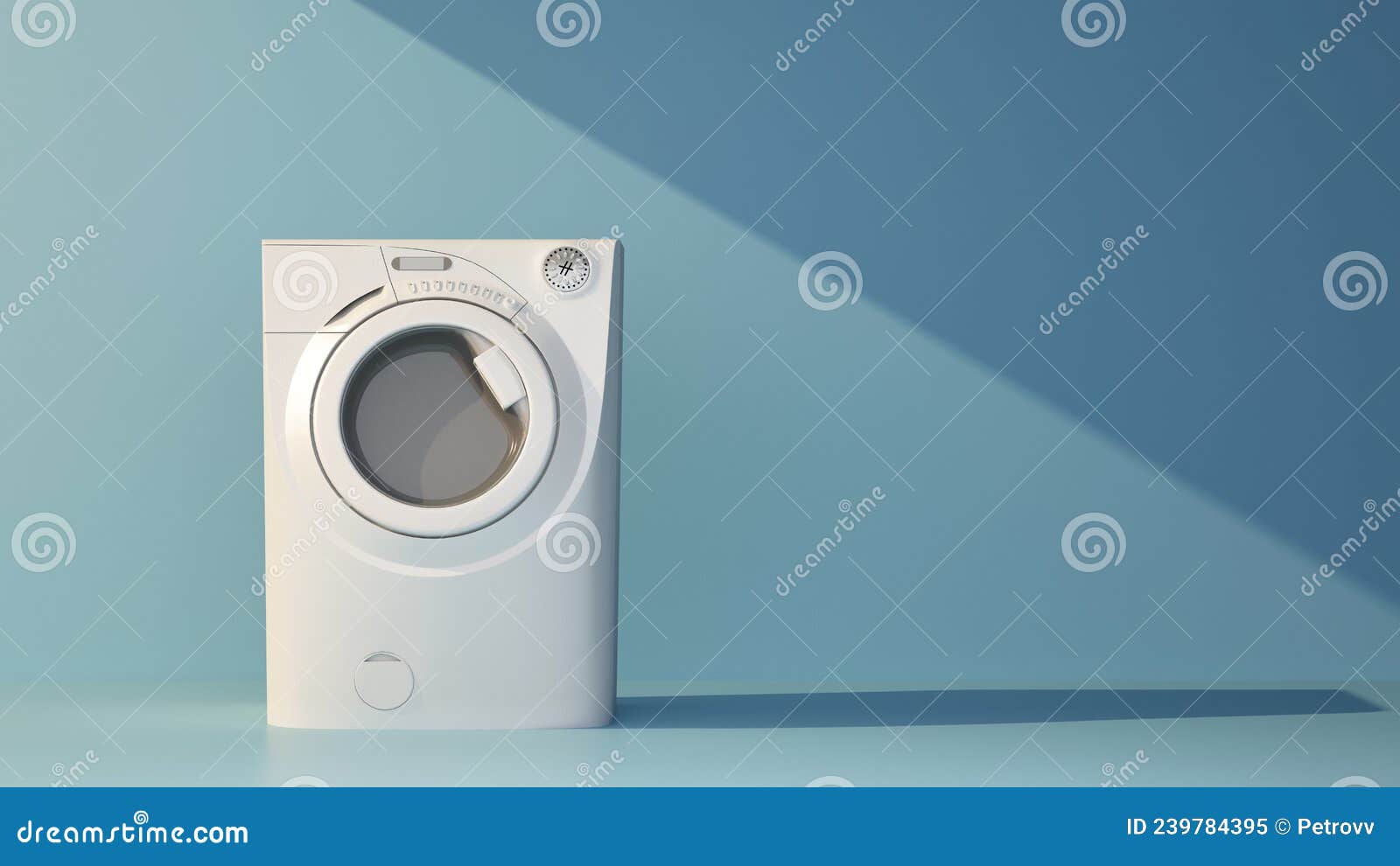 White Washing Machine on Blue Background Stock Illustration ...