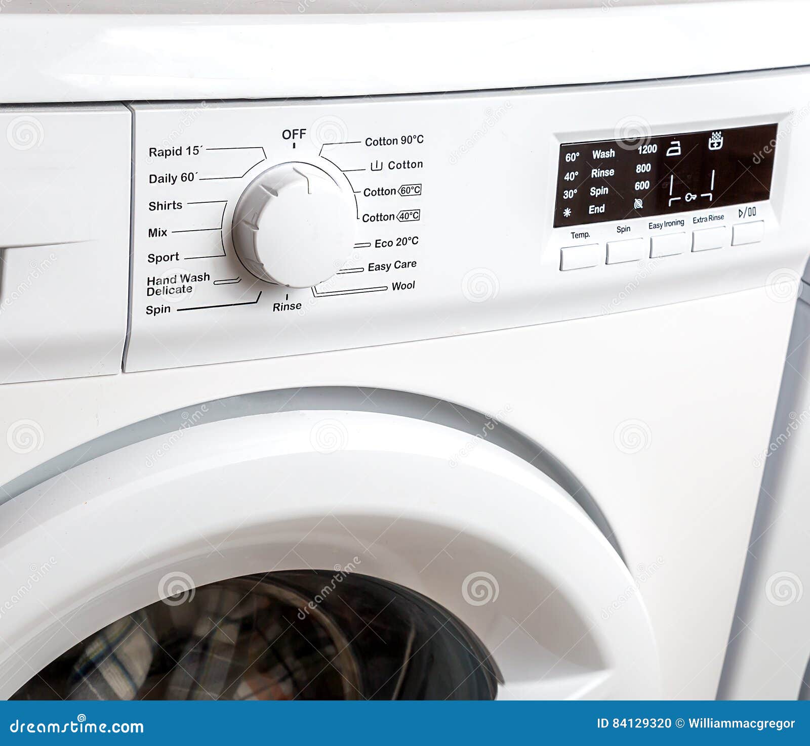 White Washing Machine Closeup Stock Photo - Image of clothes, swirl ...