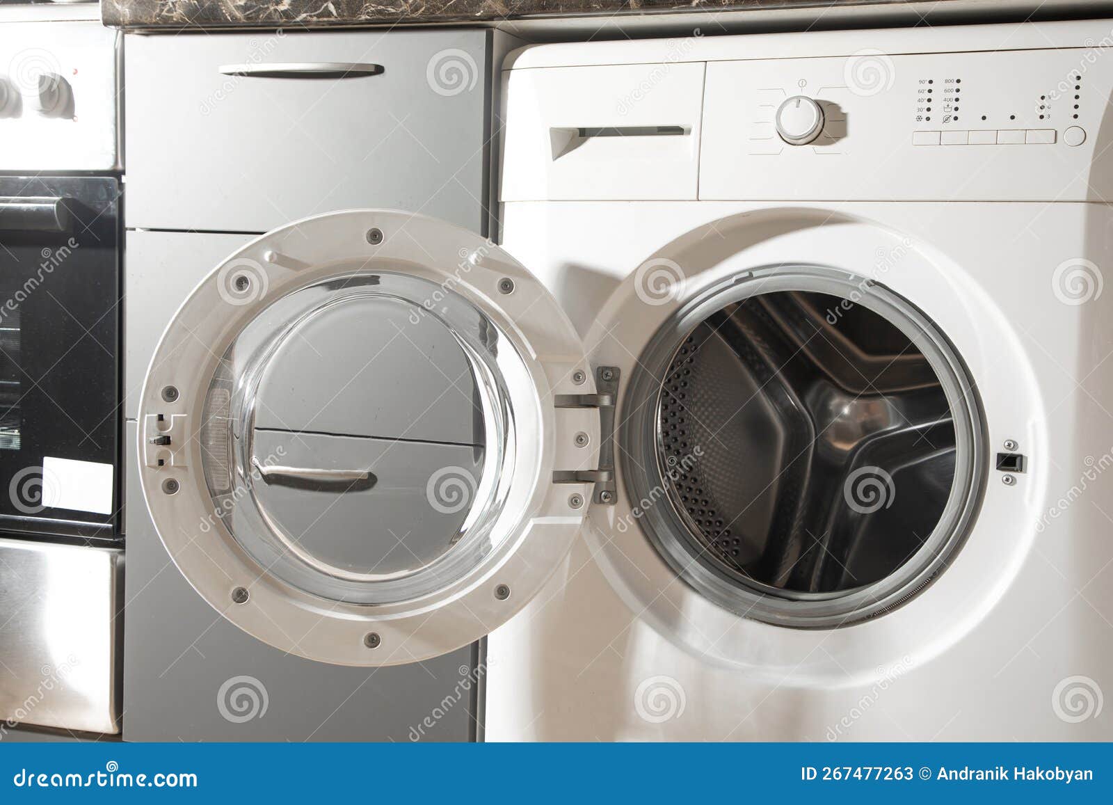 White Washing Machine at Home Stock Image - Image of washer, clean ...