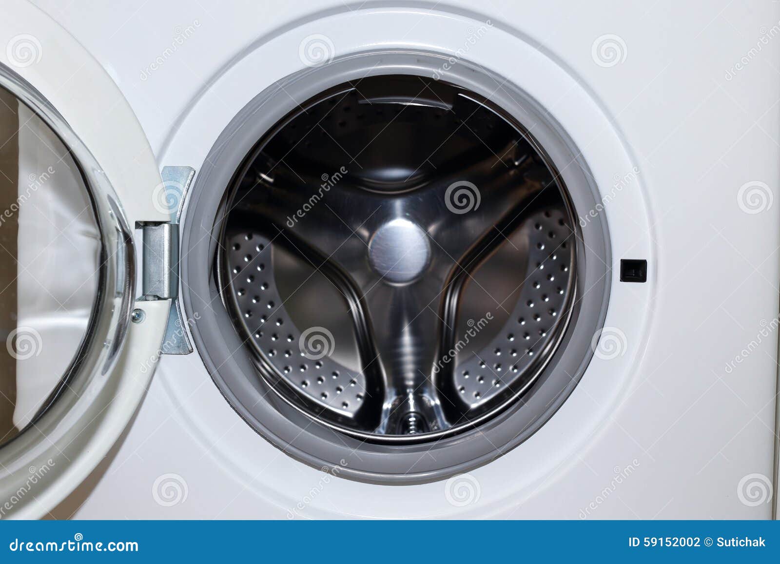 White Washing Machine for Housework Clothes Stock Photo - Image of ...