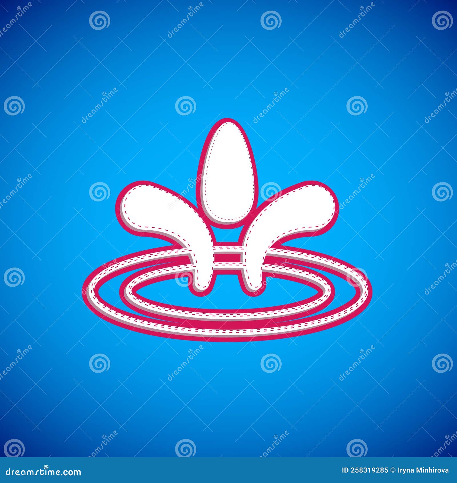 White Water Drop Icon Isolated on Blue Background. Vector Stock Vector ...