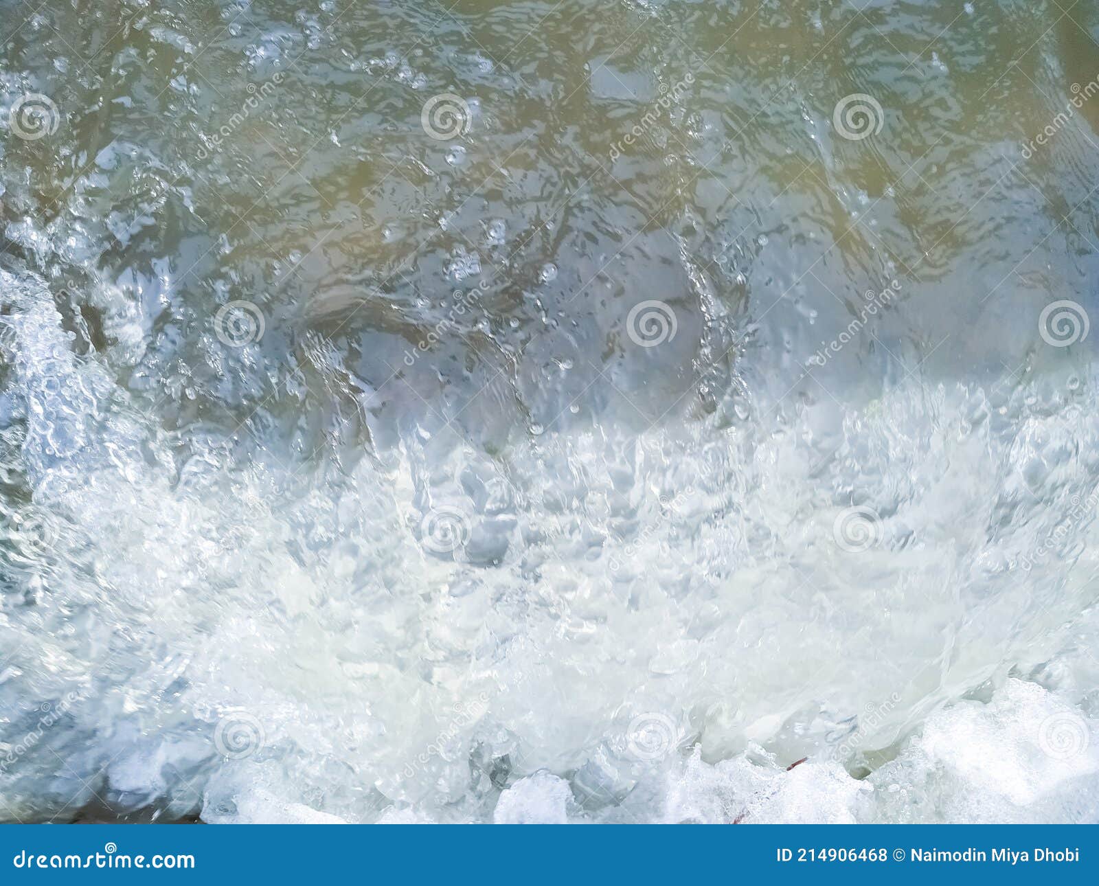 White Water Flowing into the River Beautiful Stock Photo - Image of ...