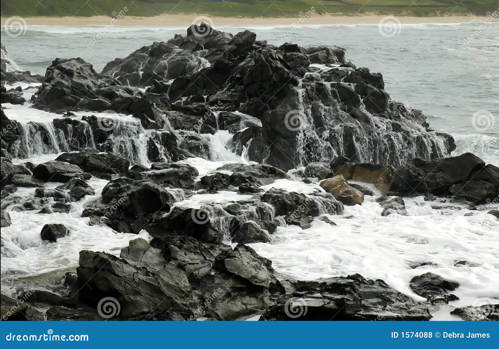 White Water on Lava Rock stock photo. Image of black, hawaii - 1574088