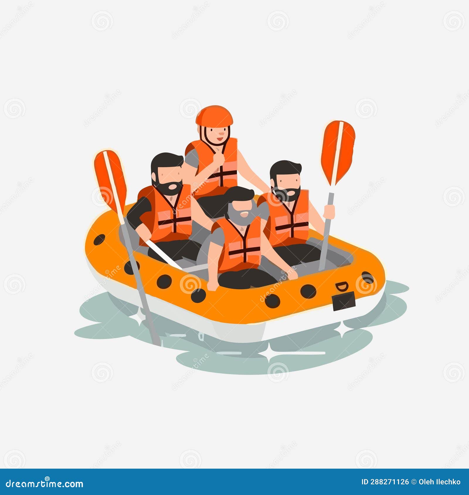 White-water Rafting Vector Flat Minimalistic Isolated Illustration ...