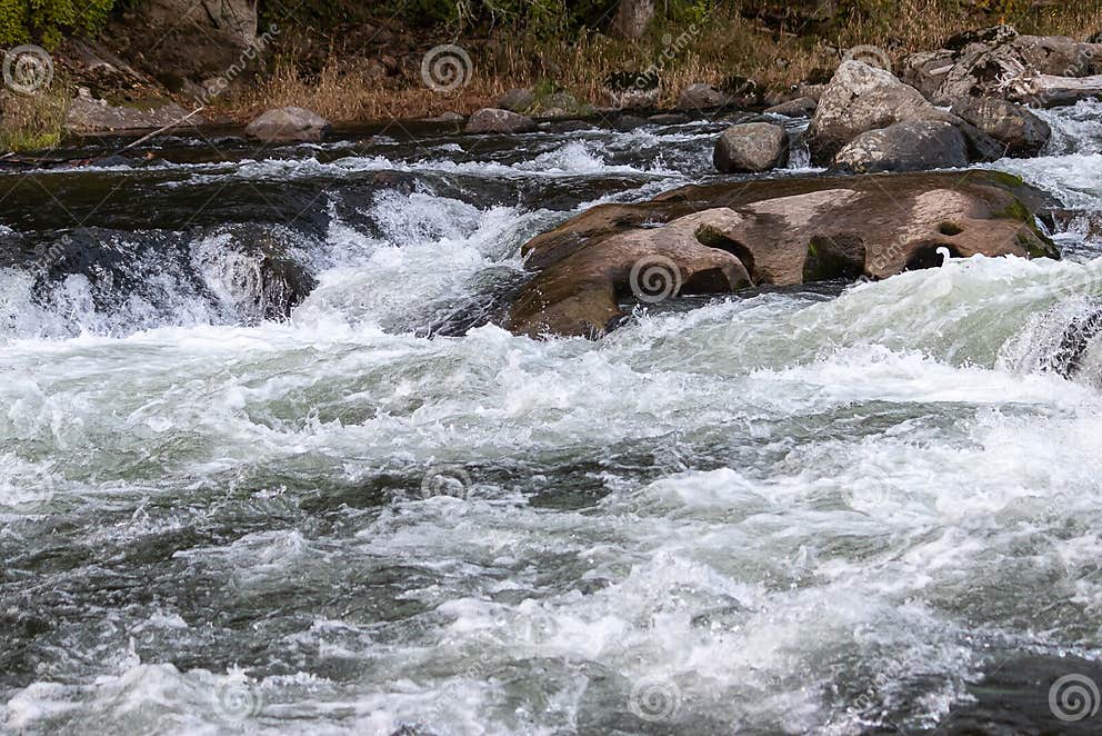White Water Rapids in a Deep Blue River Stock Photo - Image of pattern ...