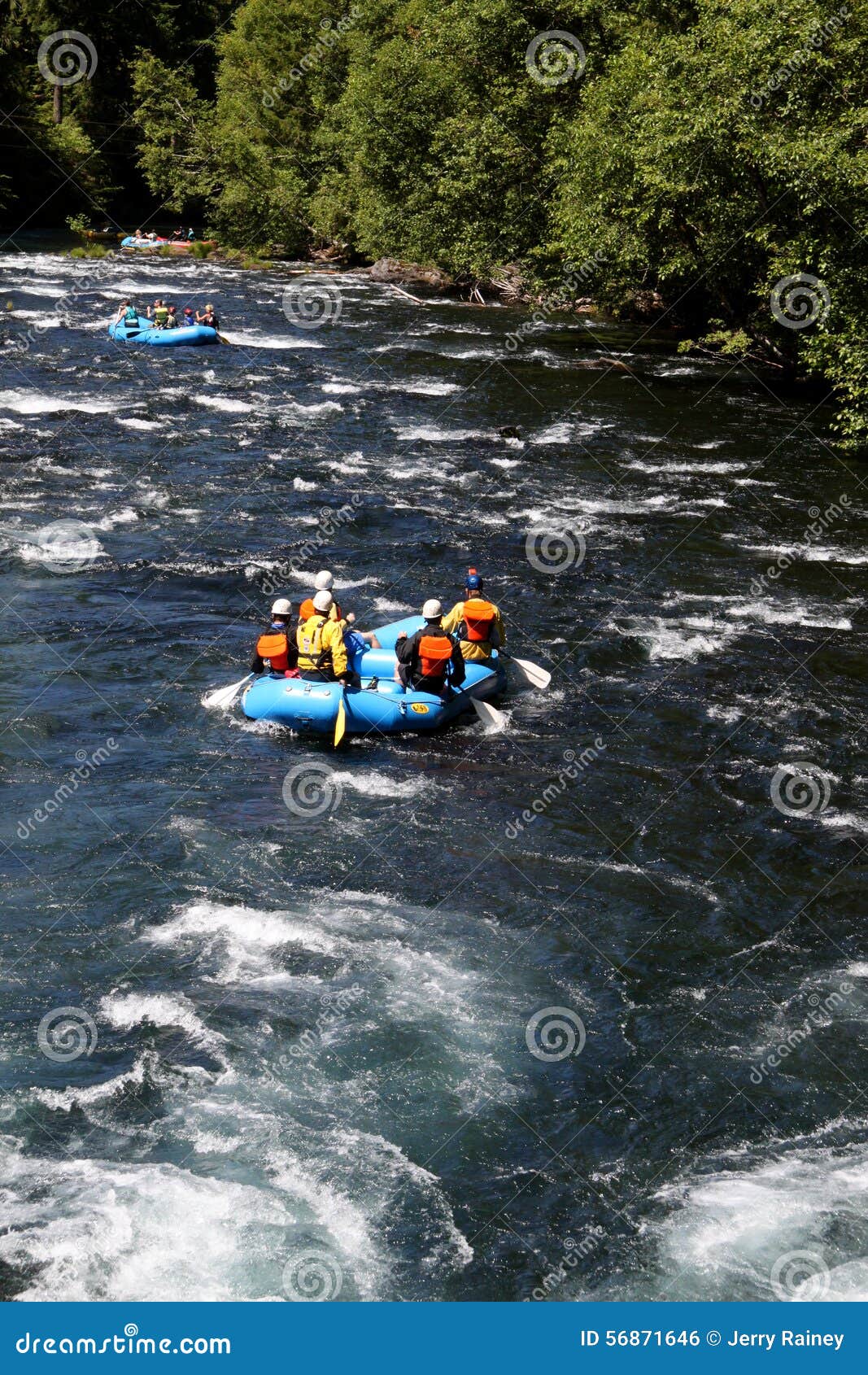Rafting, A Group Of Young People With A Guide Rafting Along A Mountain ...