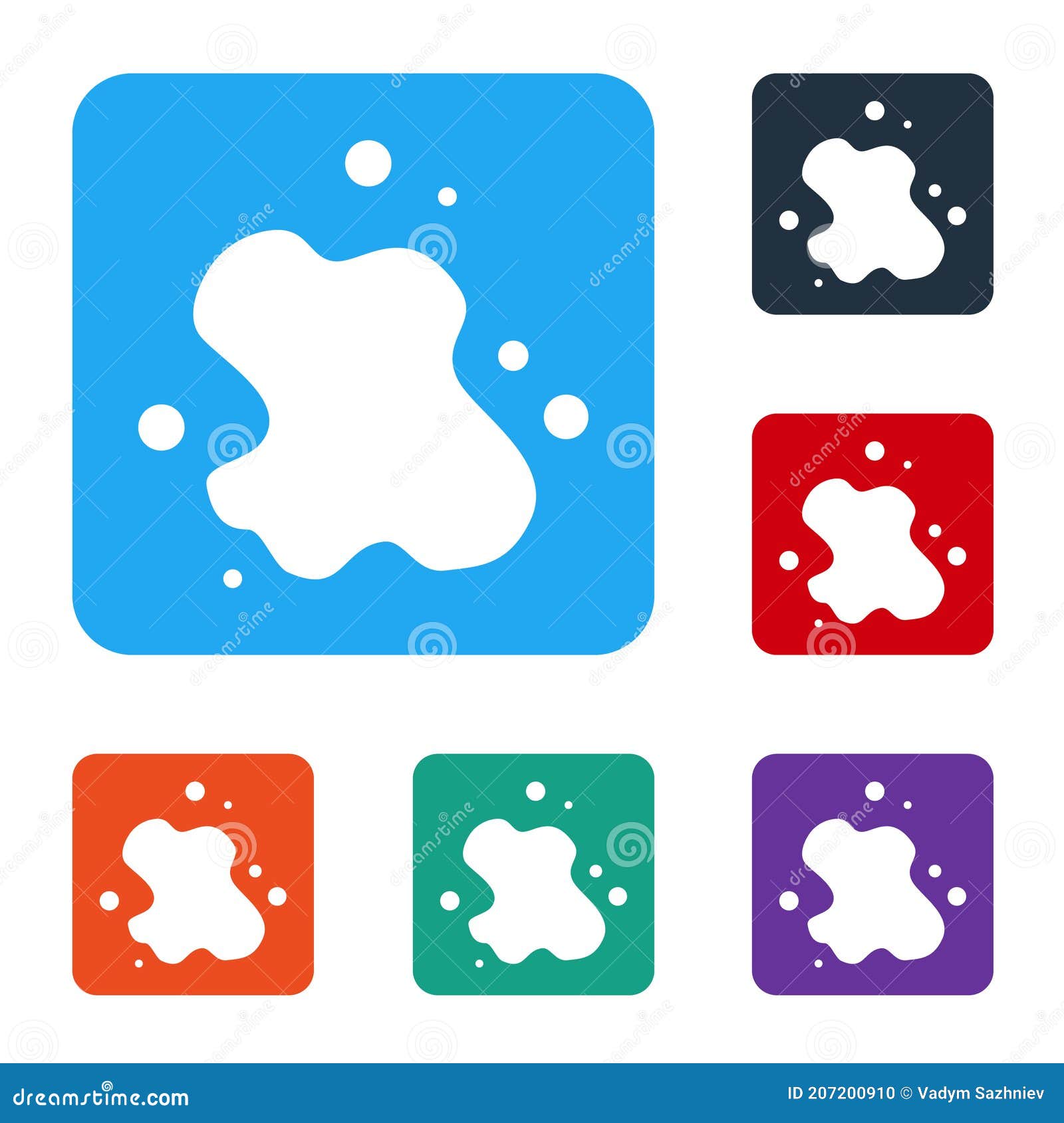 White Water Spill Icon Isolated on White Background. Set Icons in Color ...