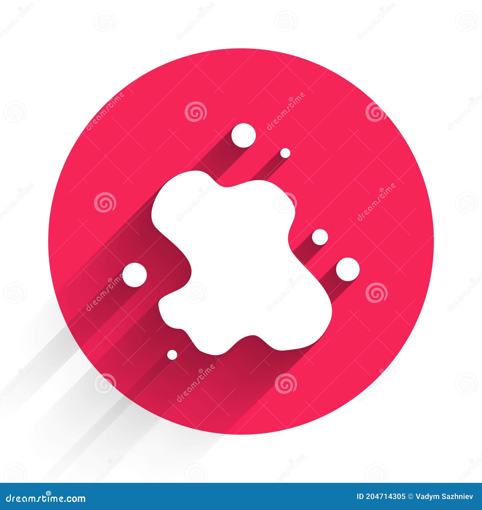 White Water Spill Icon Isolated with Long Shadow. Red Circle Button ...