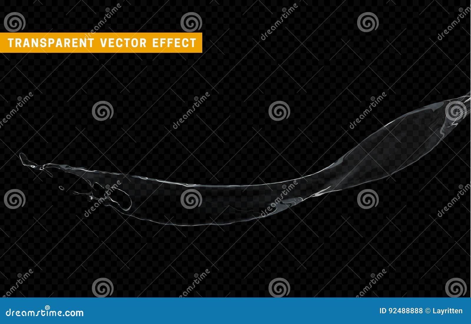 White Water Splash, Realistic Isolated Design Elements. Transparency ...