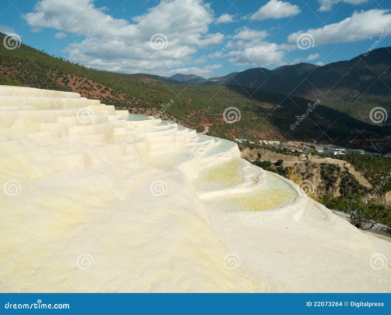 White Water Terrace Baishuitai Stock Photo - Image of asia, rock: 22073264