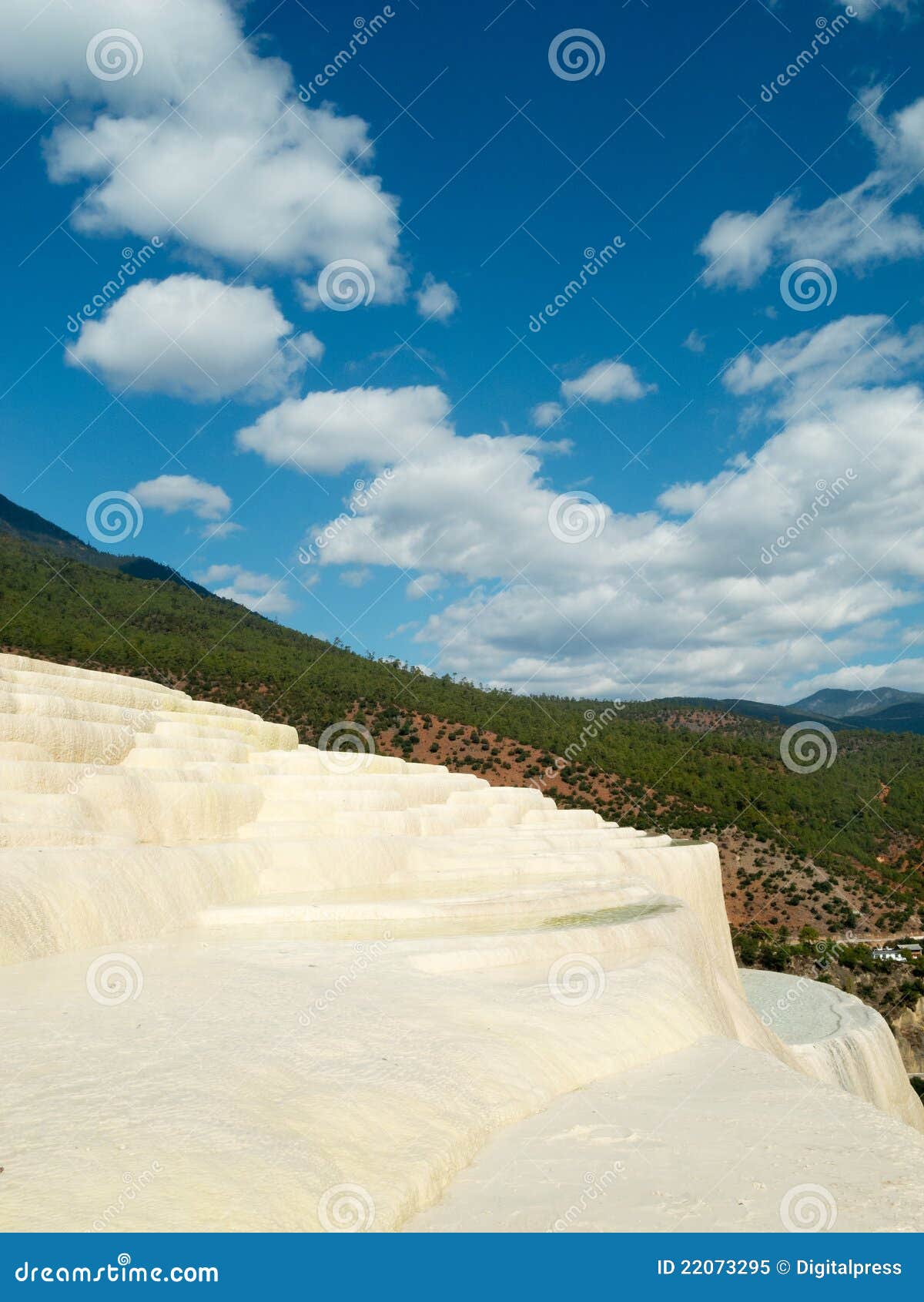White Water Terrace Baishuitai Stock Image - Image of shui, terrace ...