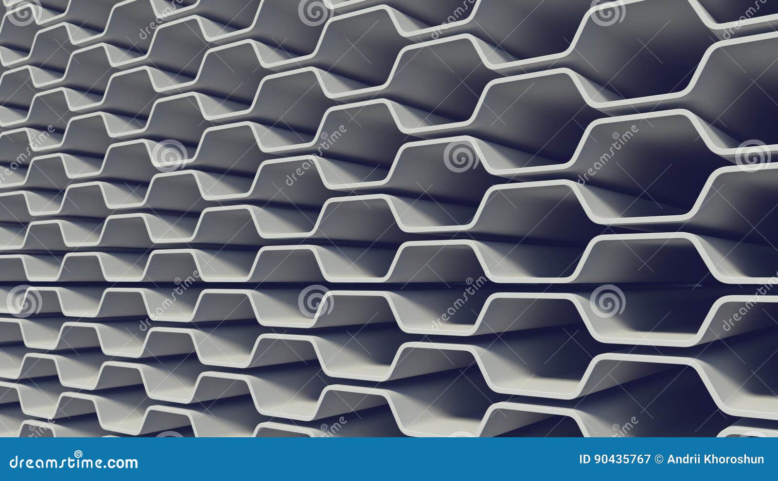 White Wave Band Abstract Surface Pattern. 3d Rendering Stock ...