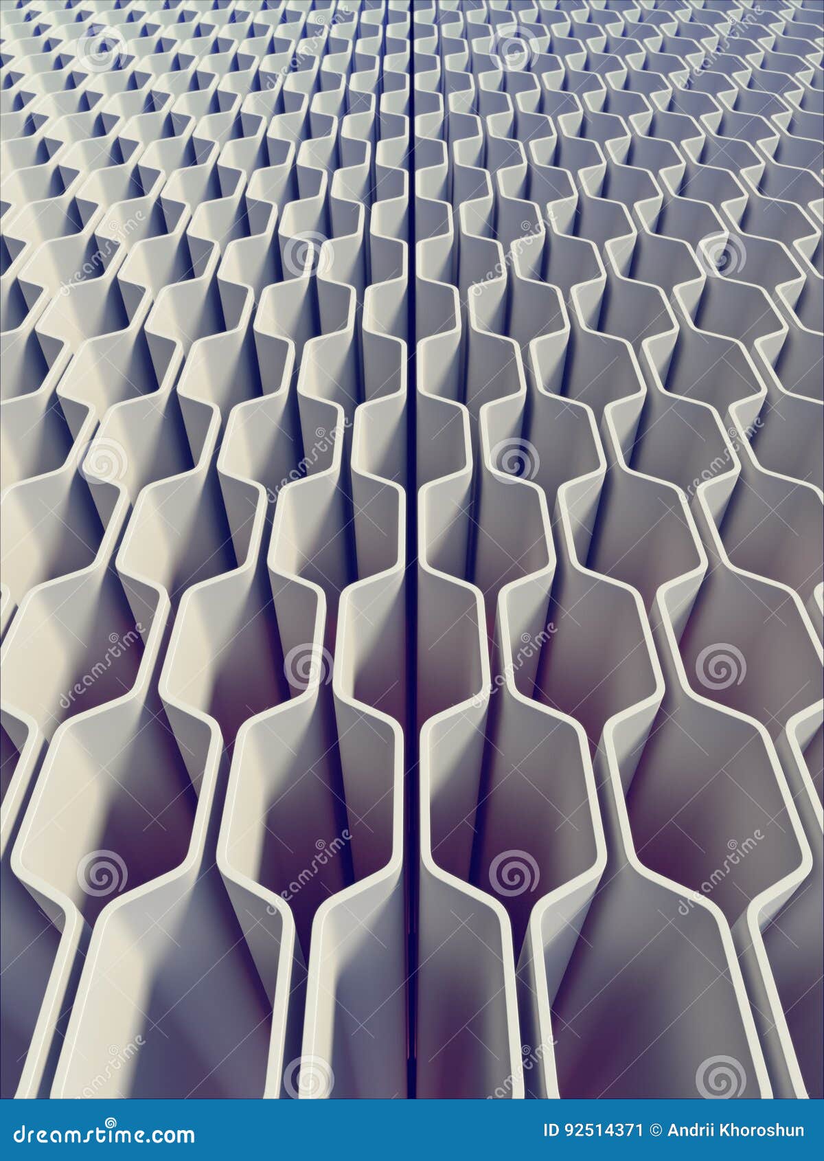 White Wave Band Abstract Surface Pattern. 3d Rendering Stock ...