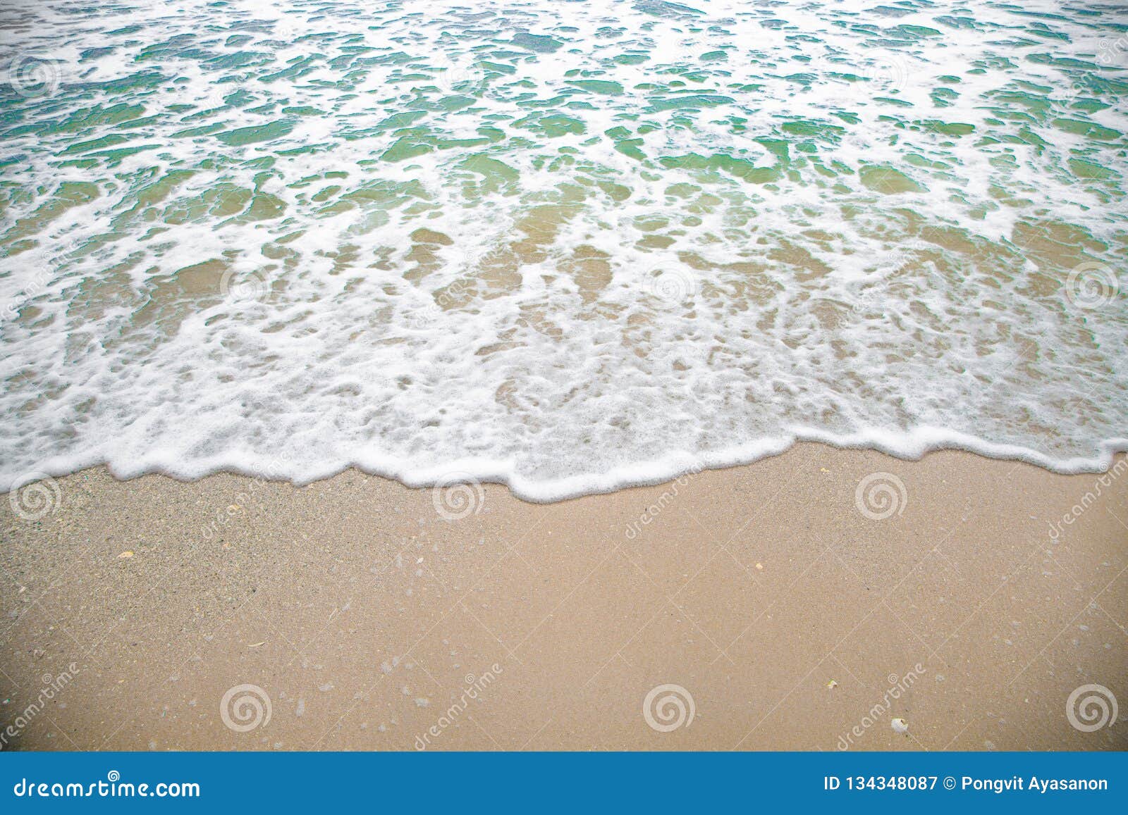 White Sea Bubble on Brown Sand Beach Stock Image - Image of season ...