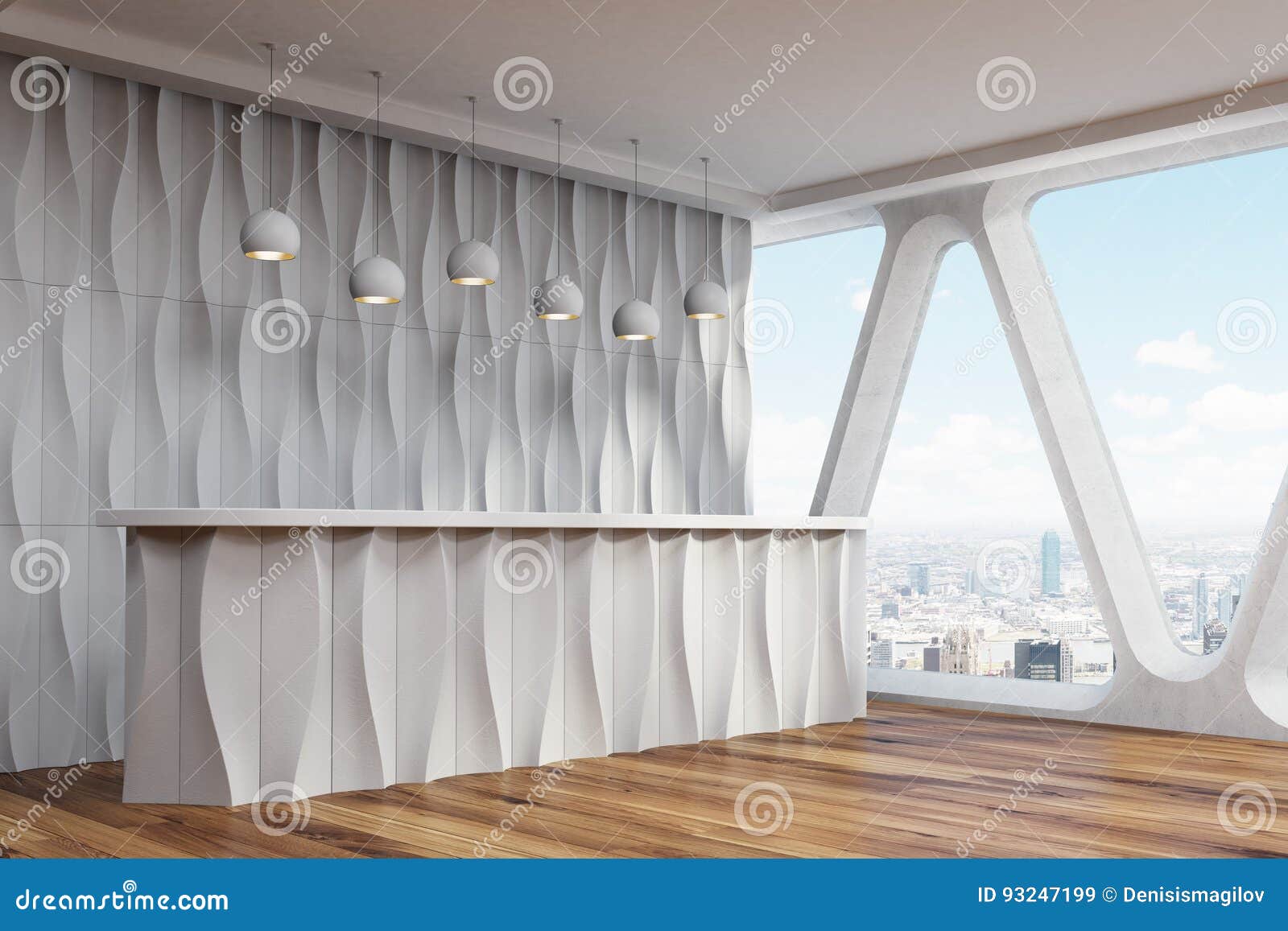 White Wave Reception Counter Side Stock Illustration - Illustration of ...