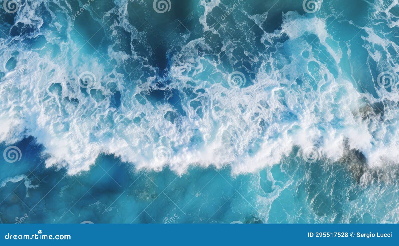 White Waves Splash in the Blue Ocean. Sea Waves Background Stock Photo ...