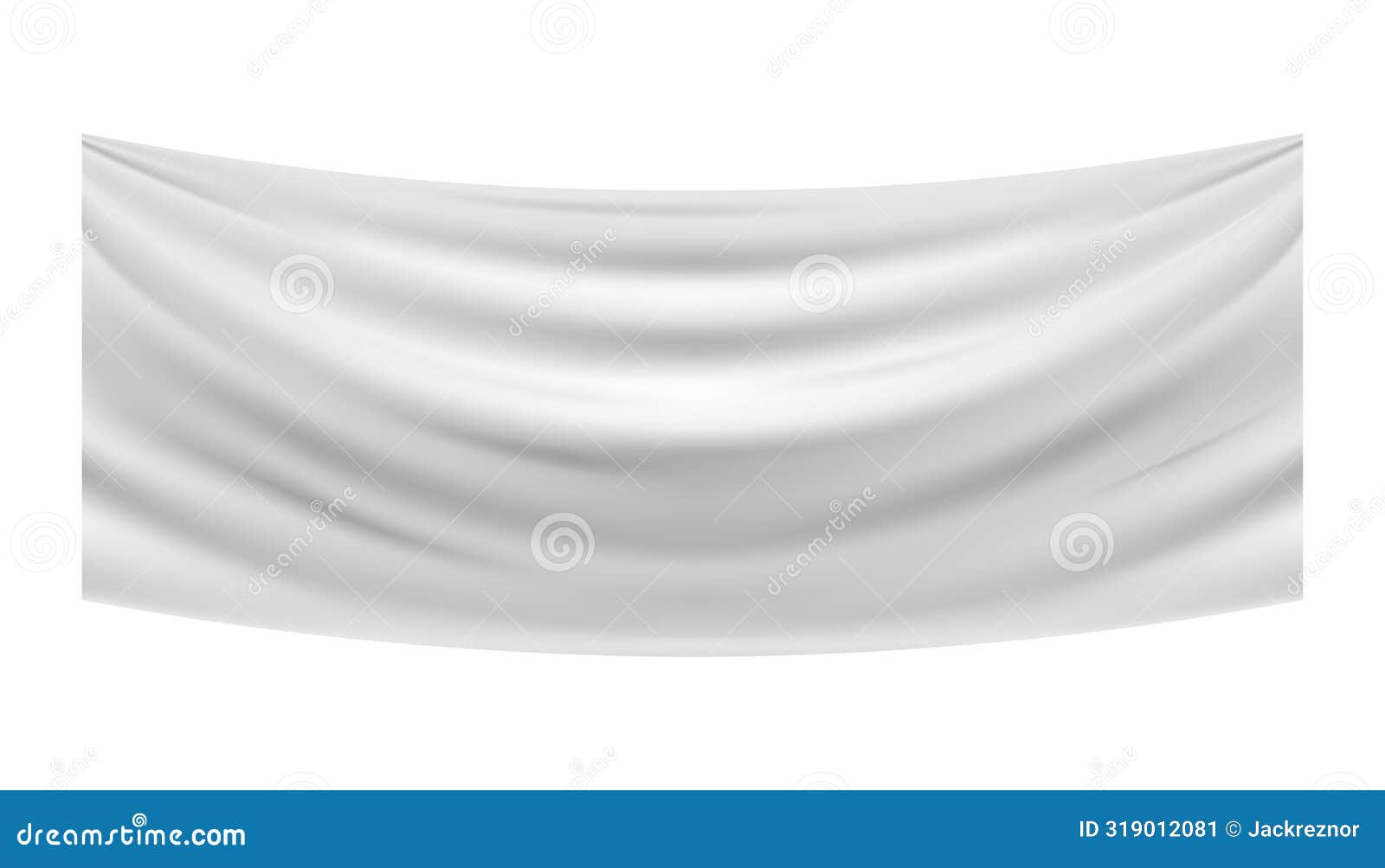 White Waving Flag Template. Hanging White Textile Banner Stock Vector ...